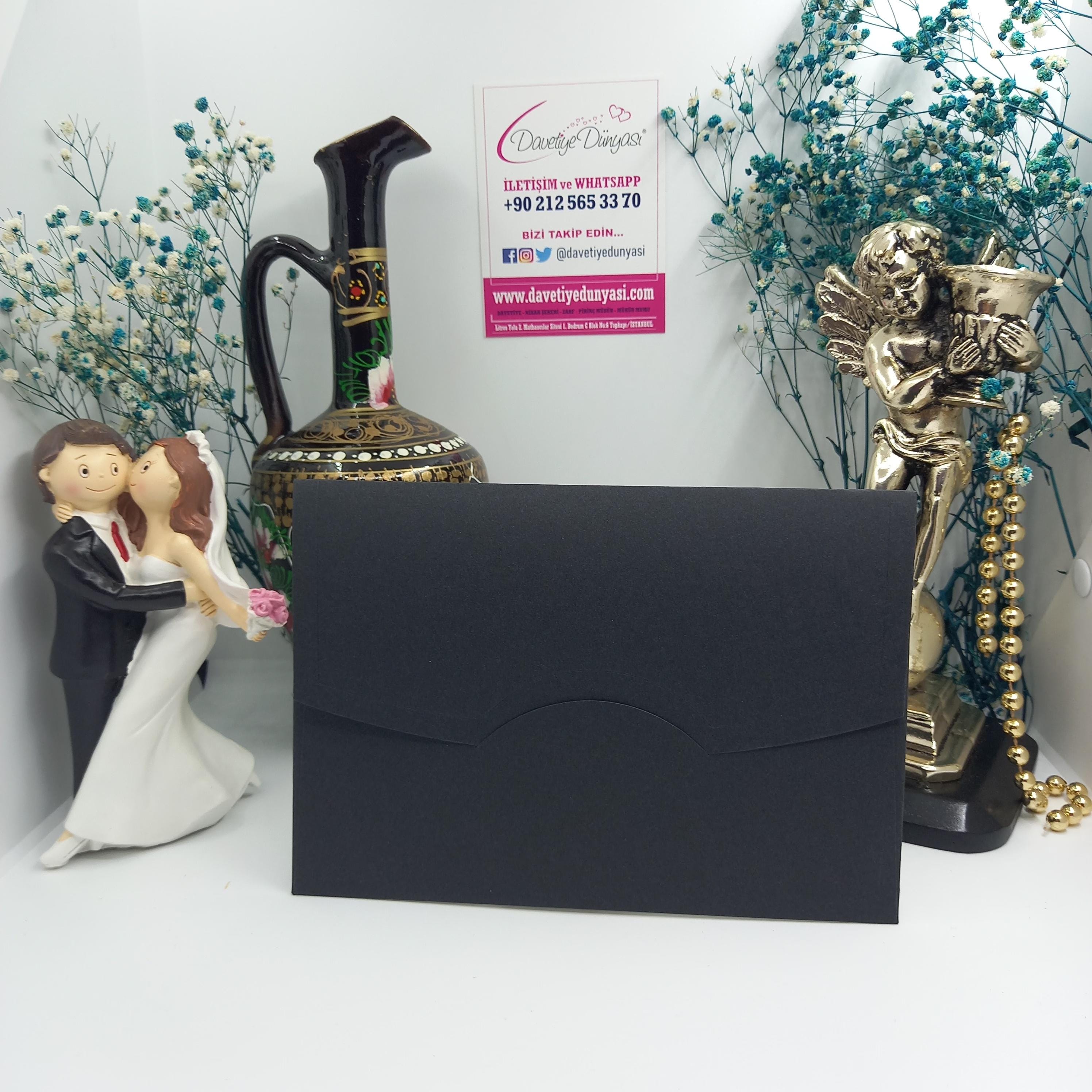 Black Wedding Invitation Envelope, Wedding Invitations, Invitation ...