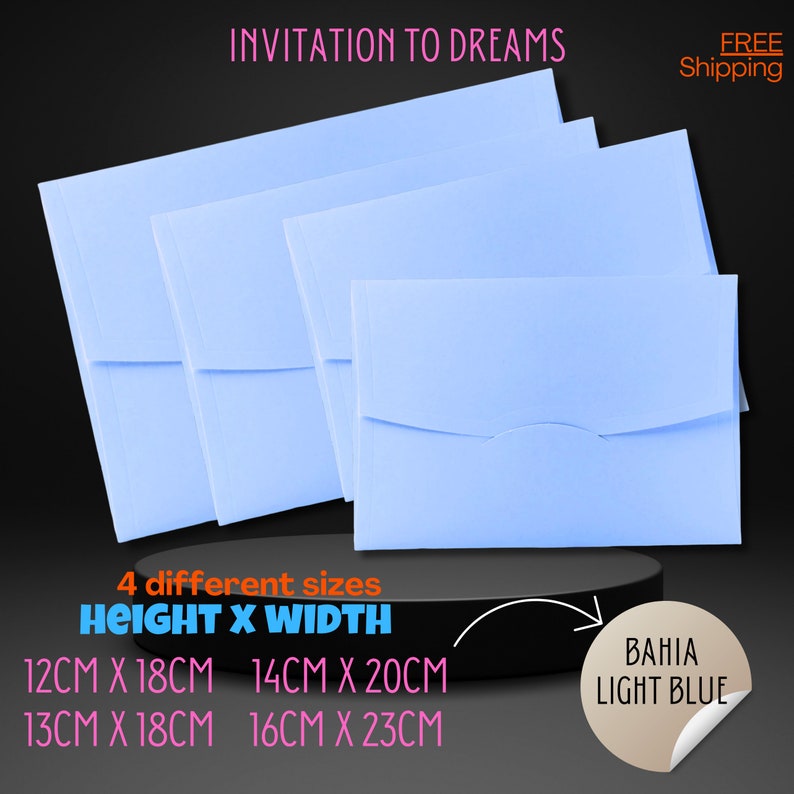 Elegant Light Blue Wedding Invitation Envelope , Wedding Invitation ...
