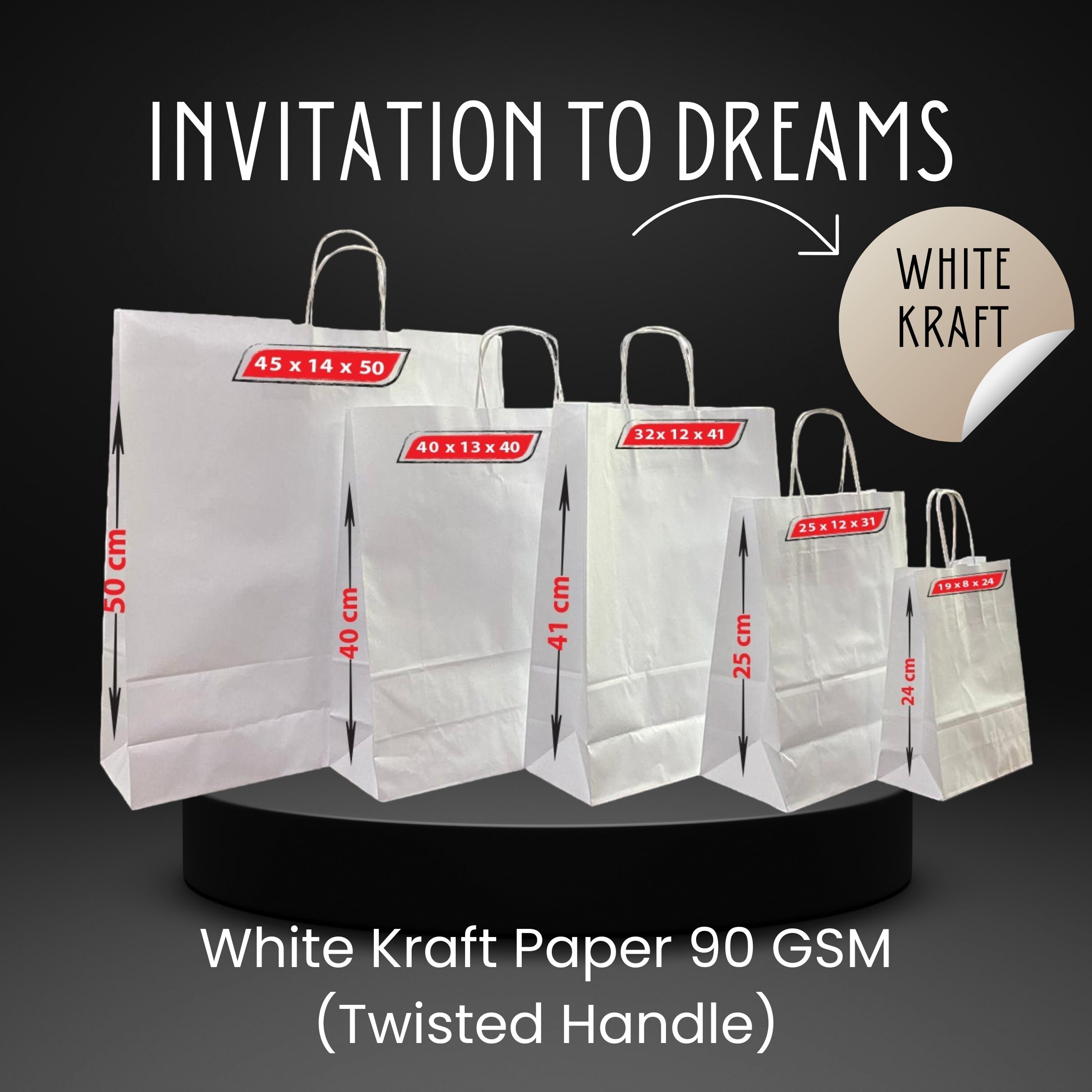 White Kraft Paper Bags, Black Kraft Paper Bags, Natural Kraft Paper ...