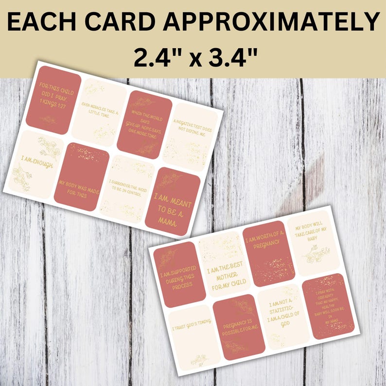 TTC Positive Affirmation Cards, Printable Fertility Encouragement ...