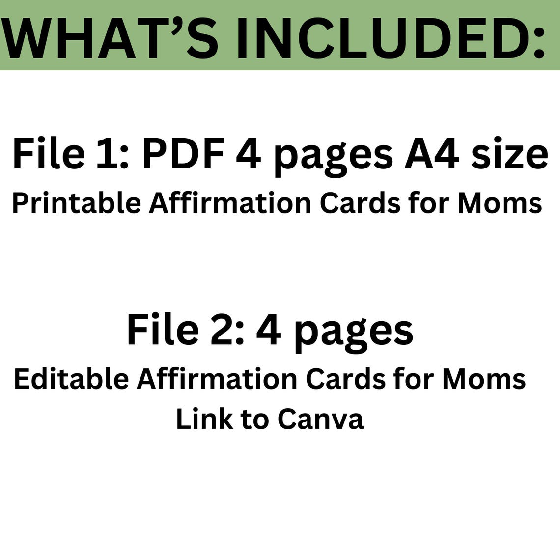 Positive Affirmation Cards for Moms, Editable/downloadable Affirmations ...