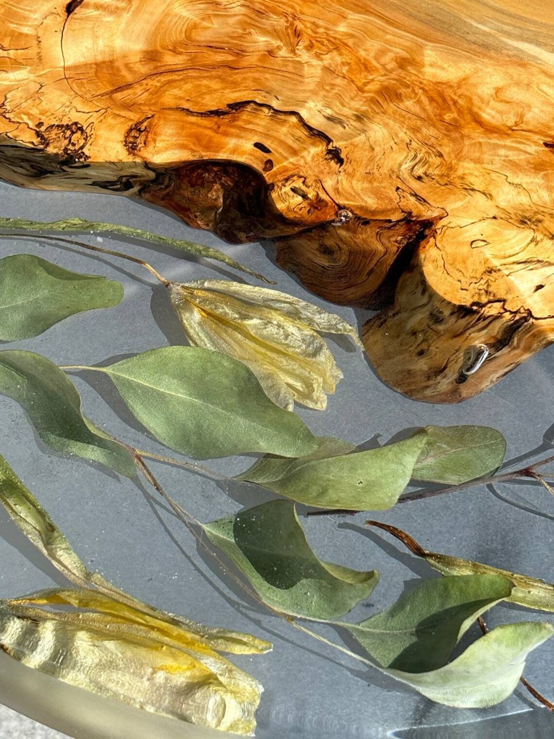 Artistic Round Coffee Table Handcrafted Wood & Resin, Unique Epoxy ...