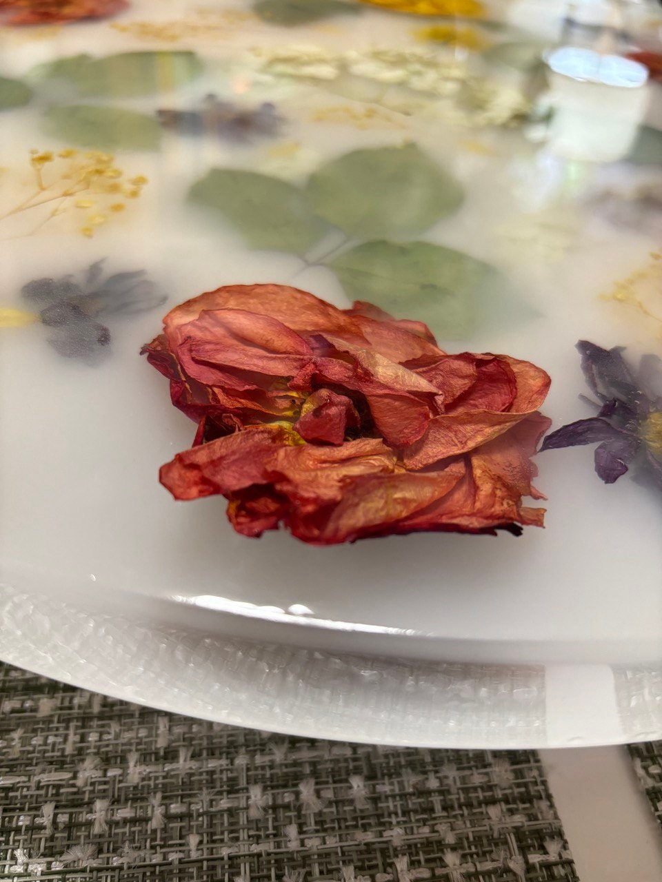 Floral Epoxy Resin Coffee Table – Handmade Preserved Roses, Modern Home ...