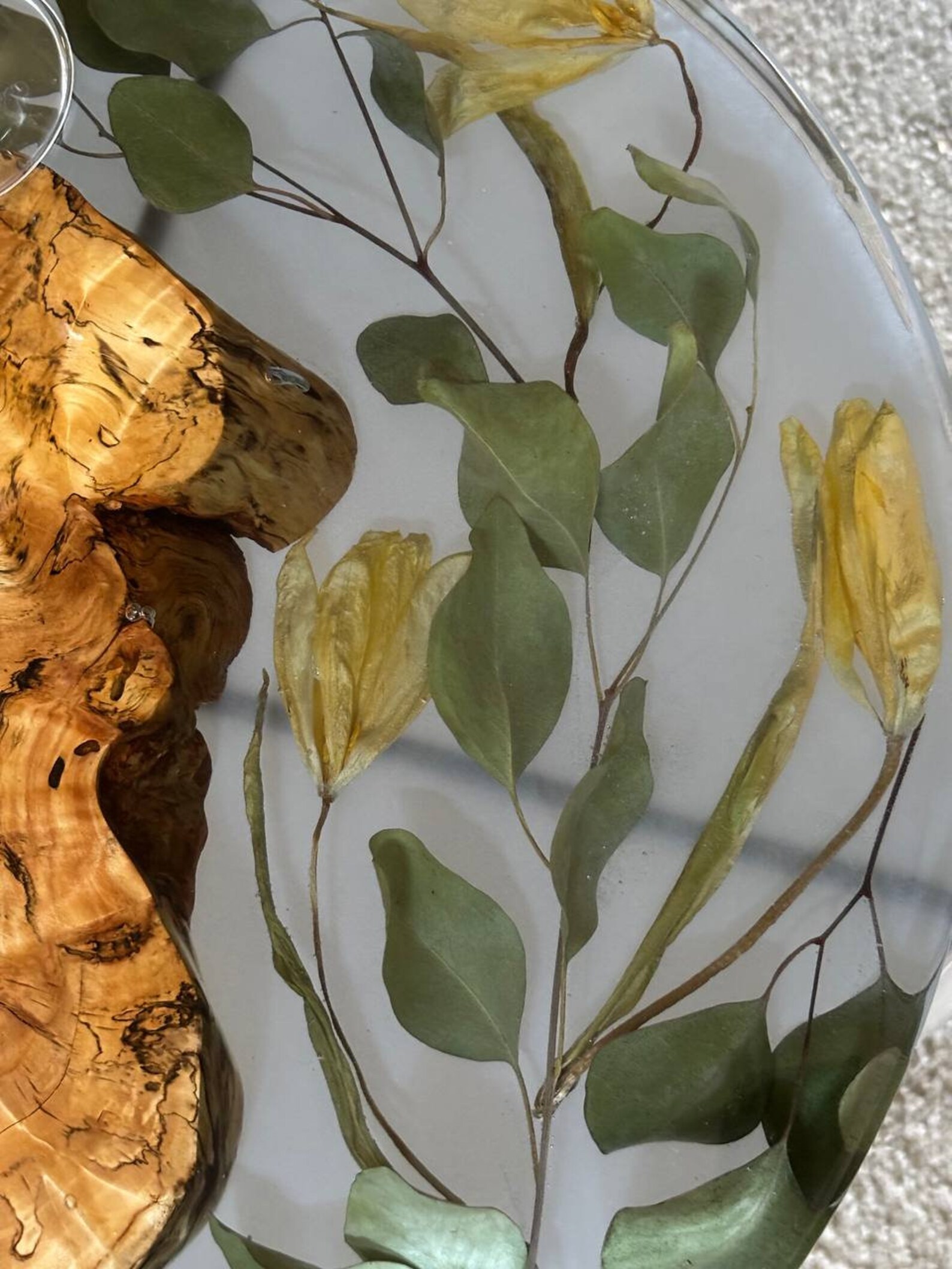 Artistic Round Coffee Table Handcrafted Wood & Resin, Unique Epoxy ...