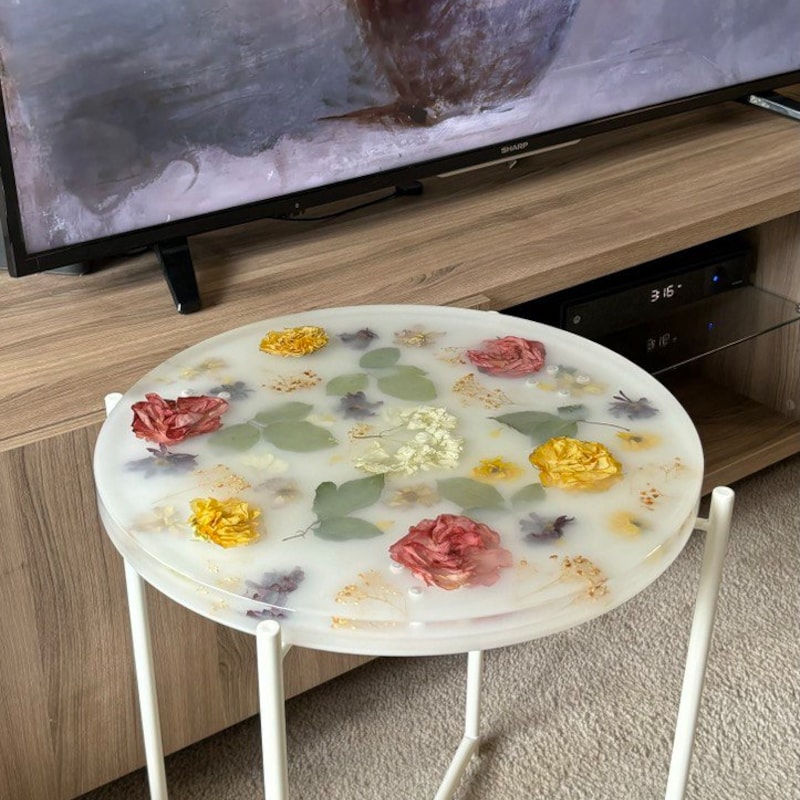 Rose Resin Table - Etsy