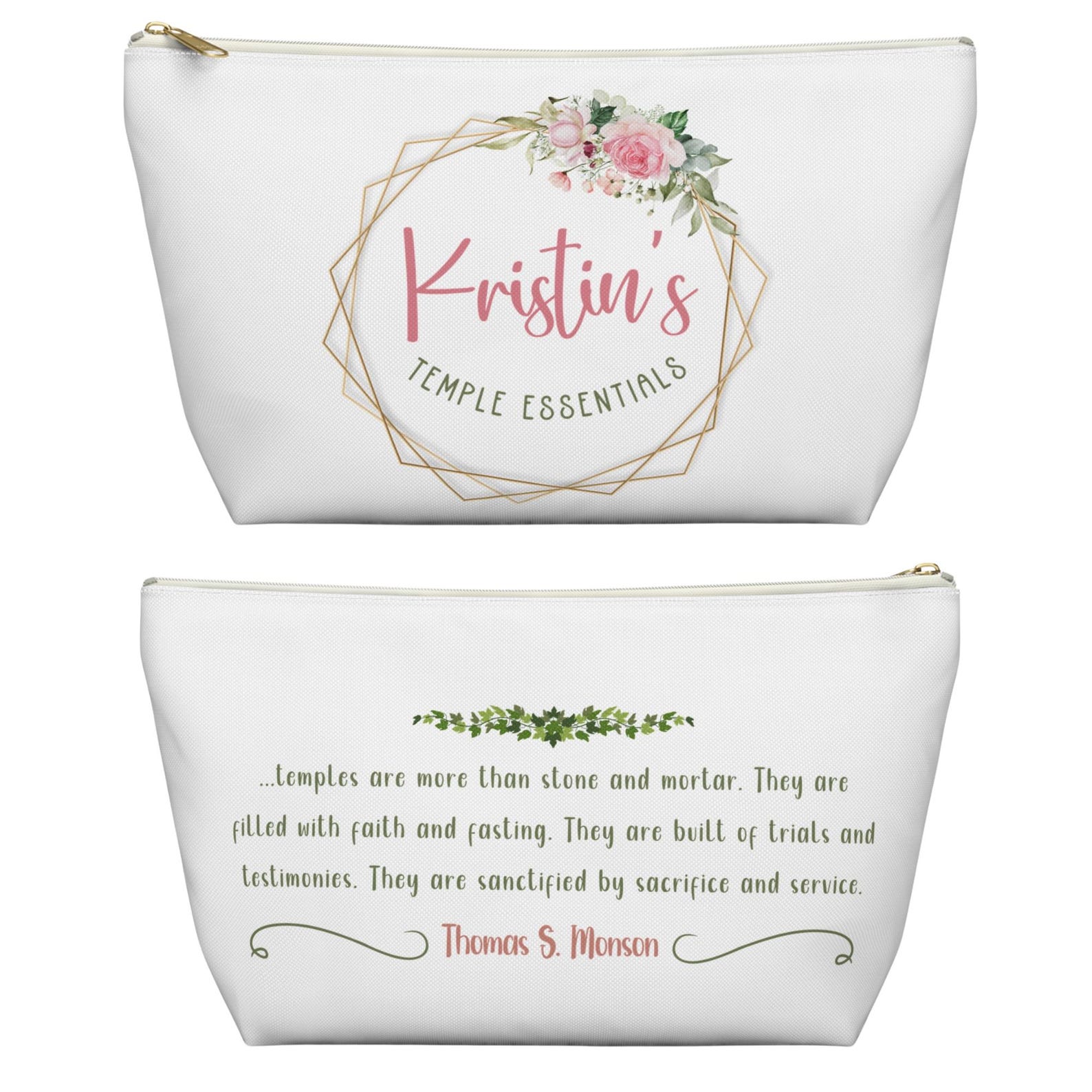 Personalized LDS Temple Accessories Pouch, Temple Bag for Youth, Mormon ...