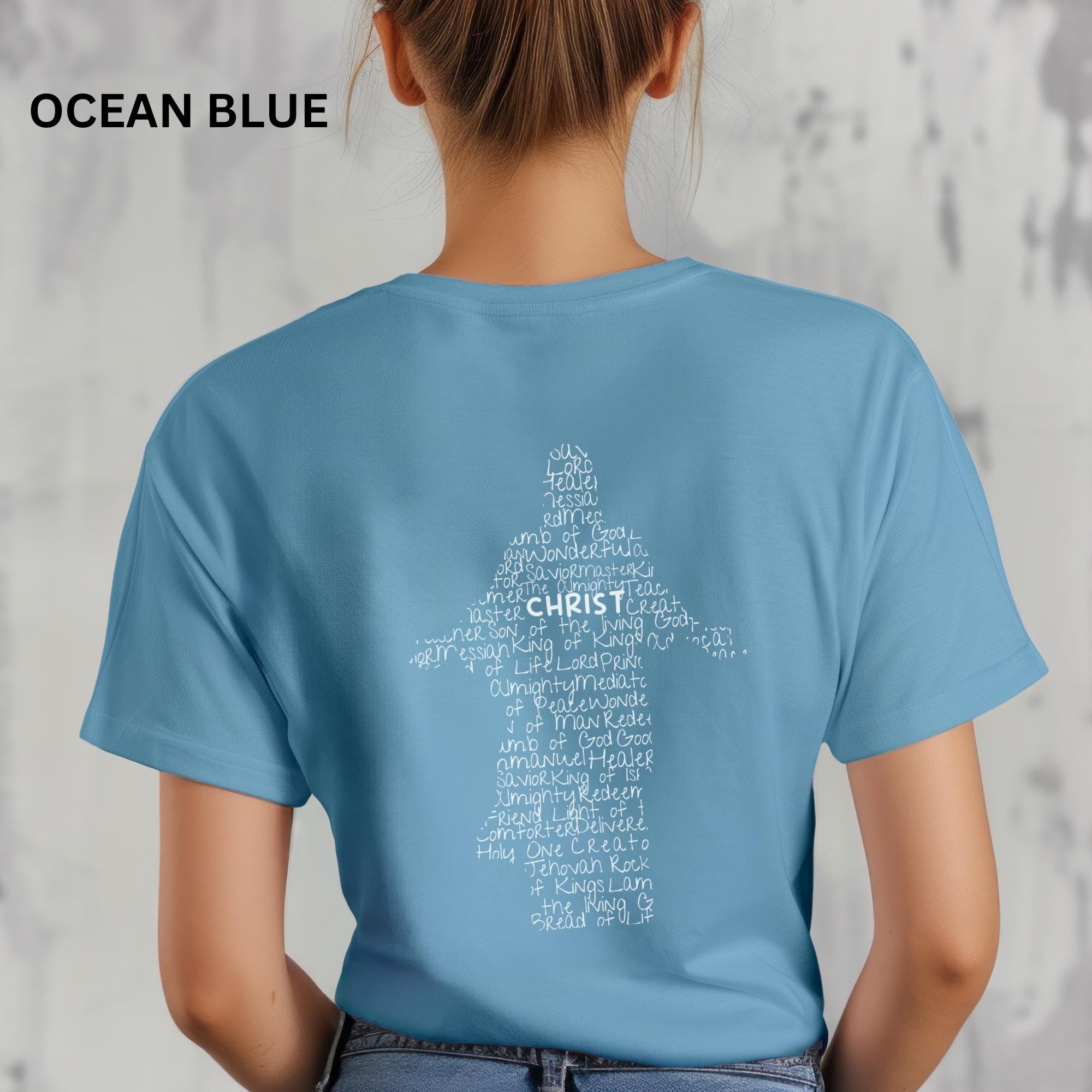 Unisex Names of Christ BACK Printed Shirt, LDS Christ Shirt, Christian ...