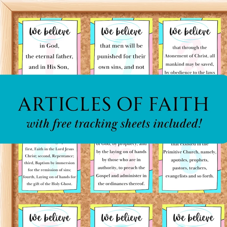LDS Printable Articles of Faith, Primary Printables for Bulletin Board ...