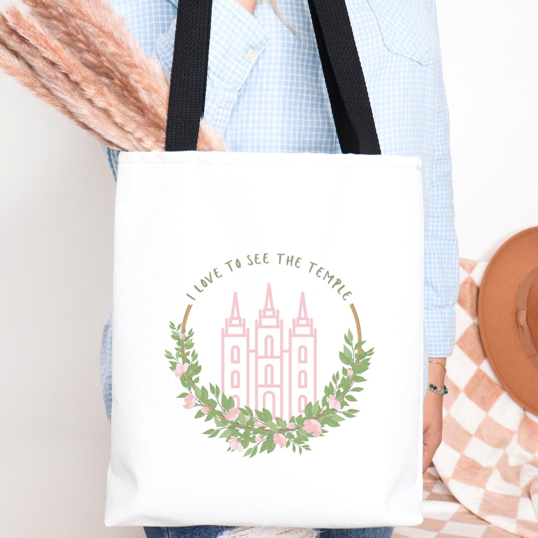 LDS Temple Tote Bag, Lds Tote for Church, Lds I Love to See the Temple ...