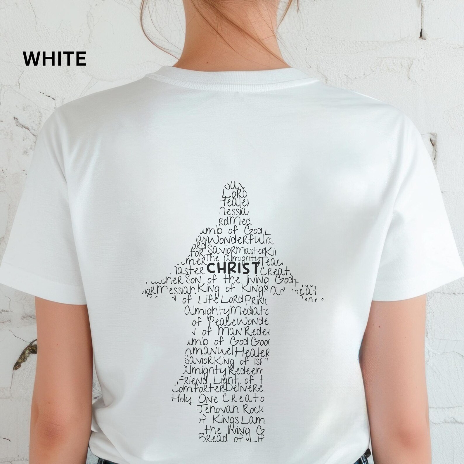 Unisex Names of Christ BACK Printed Shirt, LDS Christ Shirt, Christian ...