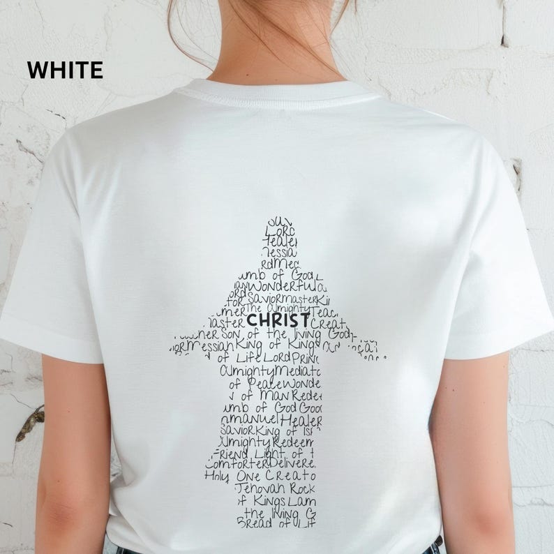 Unisex Names of Christ BACK Printed Shirt, LDS Christ Shirt, Christian ...