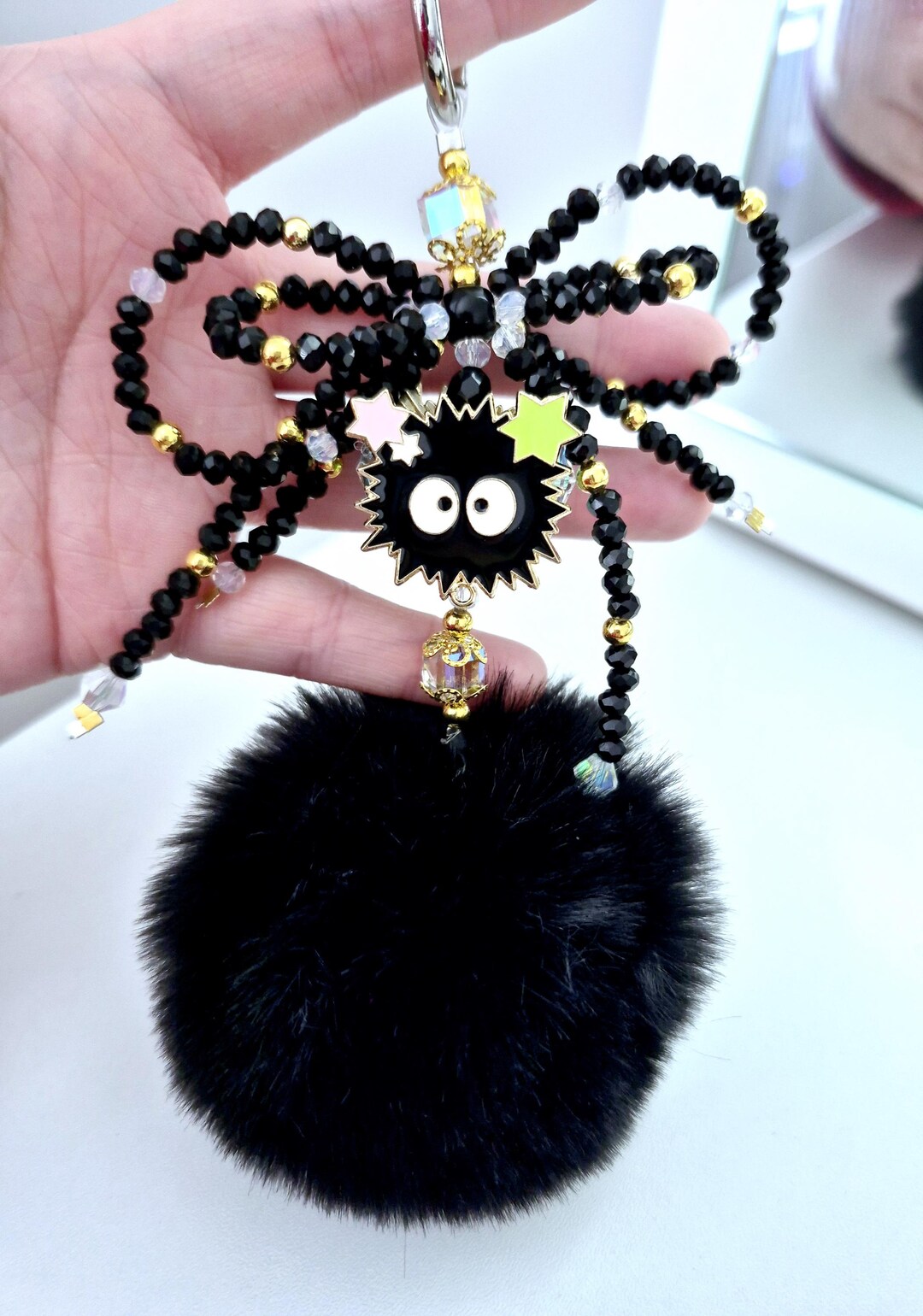 Fancy Puffball Purse Decor Keychain - Etsy