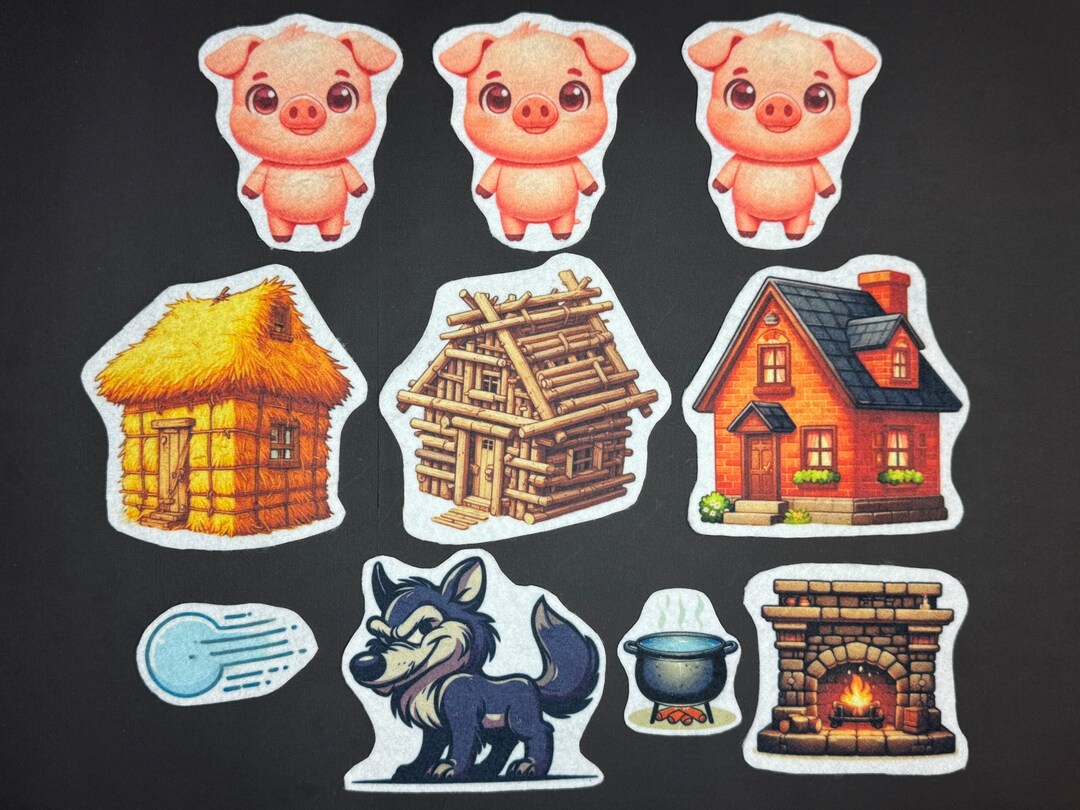 The Three Little Pigs Felt Board Story Preschool Children Kids Flannel ...