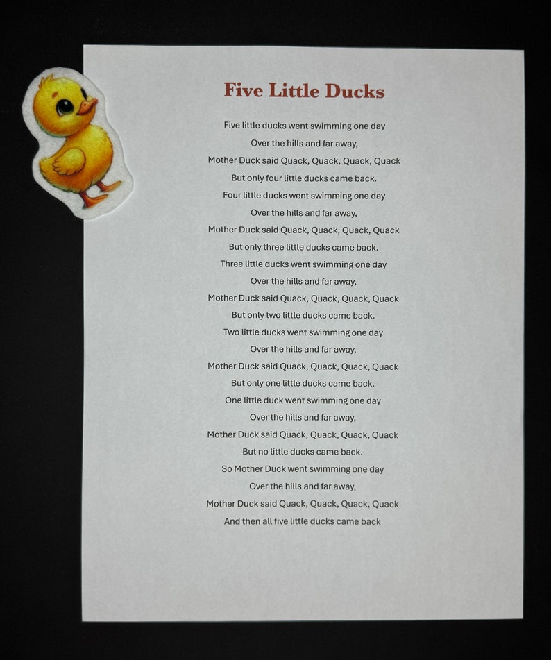 Five Little Ducks - Flannel Board Story - Etsy