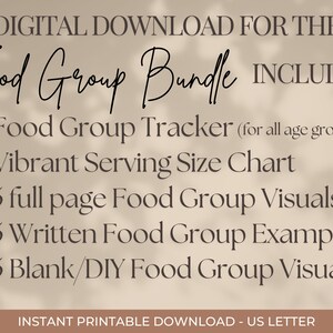 Food Group Tracker Bundle US Letter Size Food Chart for Kids, Food ...