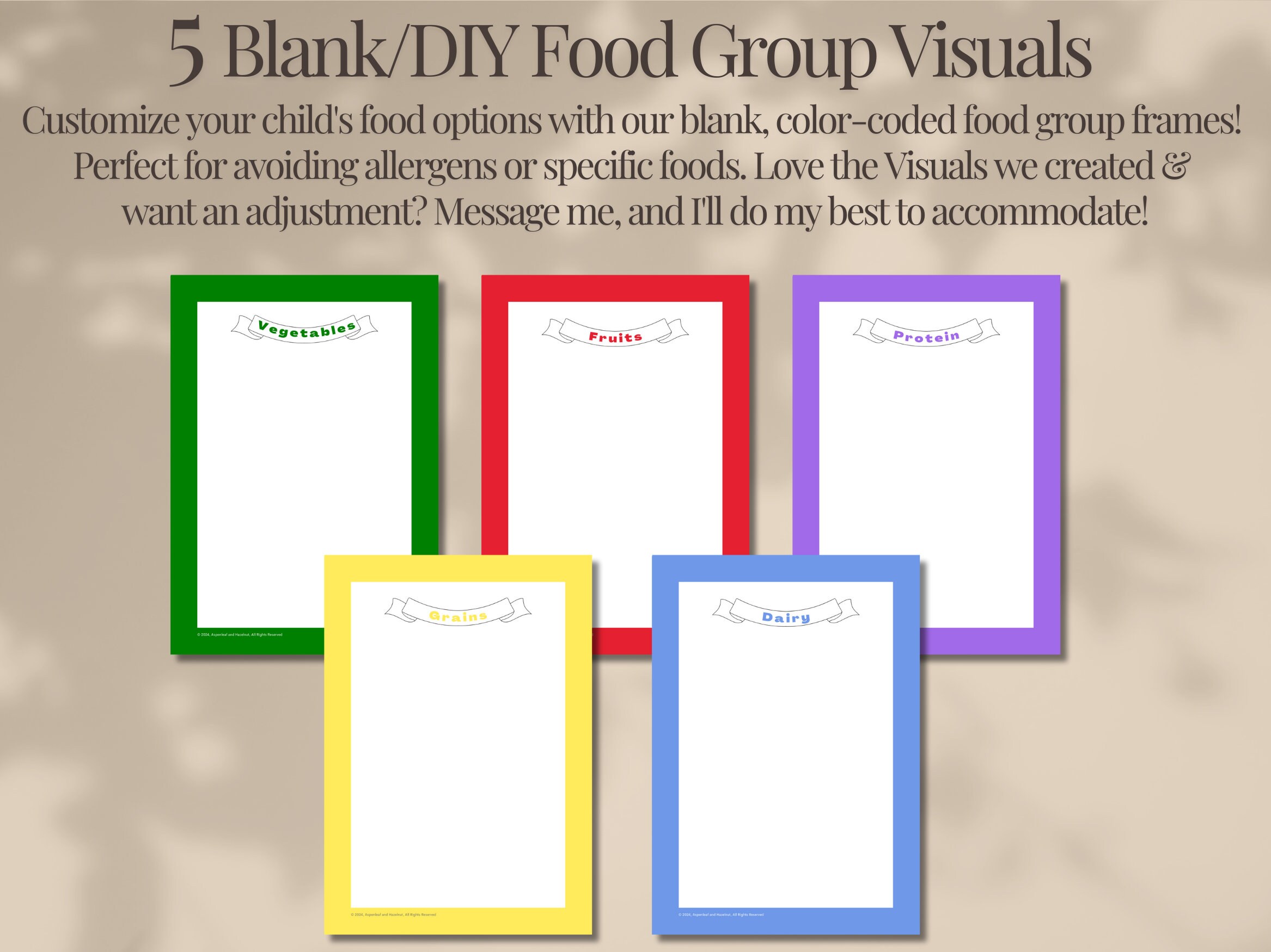 Food Group Tracker Bundle US Letter Size Food Chart for Kids, Food ...