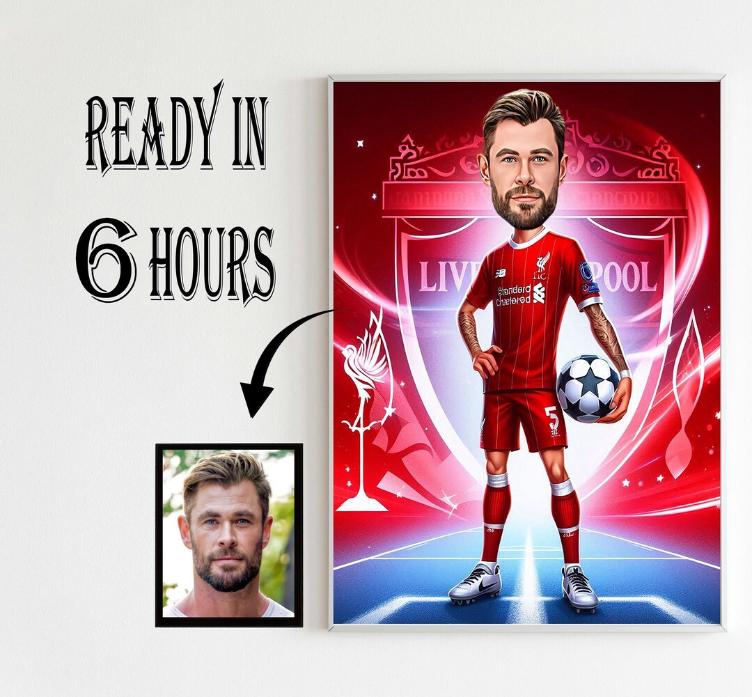Liverpool Fc Soccer Player Cartoon Portrait, Soccer Caricature Soccer ...