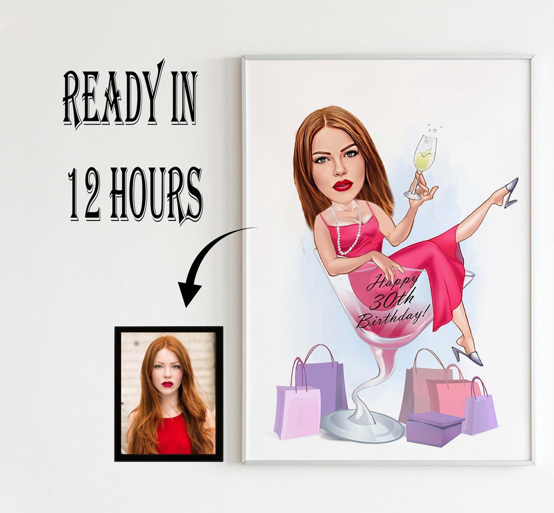Personalized Birthday Portrait, Birthday Gift Idea, Digital Download ...