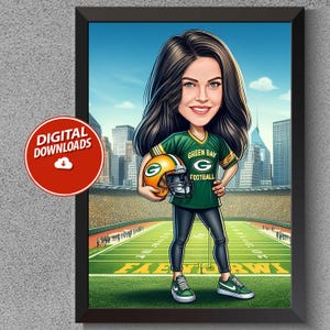 AMERICAN FOOTBALL CARICATURE Cartoon Rugby Arts and Glory of the Game ...