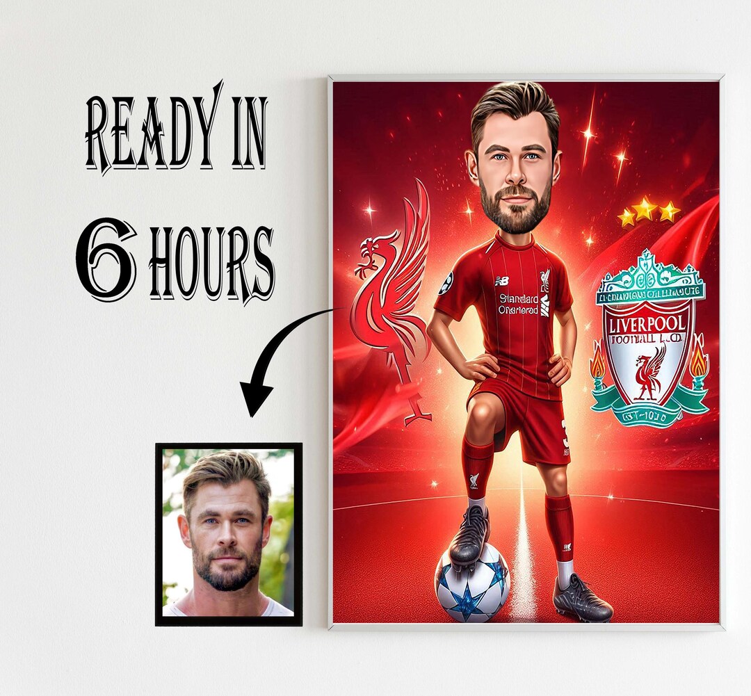 Liverpool Fc Soccer Player Cartoon Portrait, Soccer Caricature Soccer ...