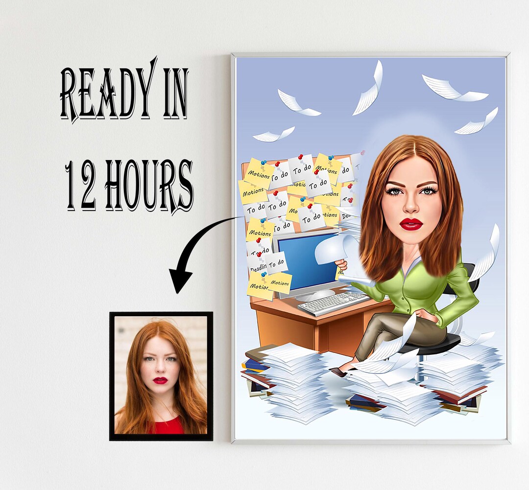 Custom Female Boss Cartoon Portrait, Boss Portrait, Gifts for Boss ...