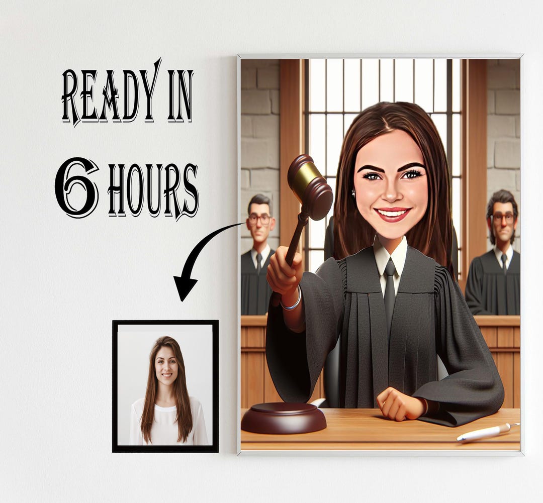 Female Lawyer Caricature, Caricature From Photo, Female Lawyer Cartoon ...
