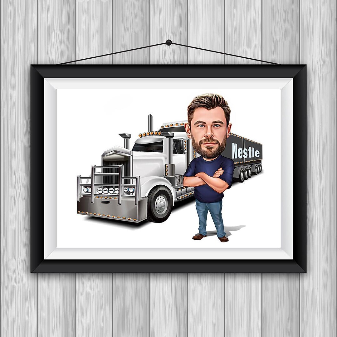 Personalized Truck Driver Caricature Truck Driver Gift,truck Driver ...