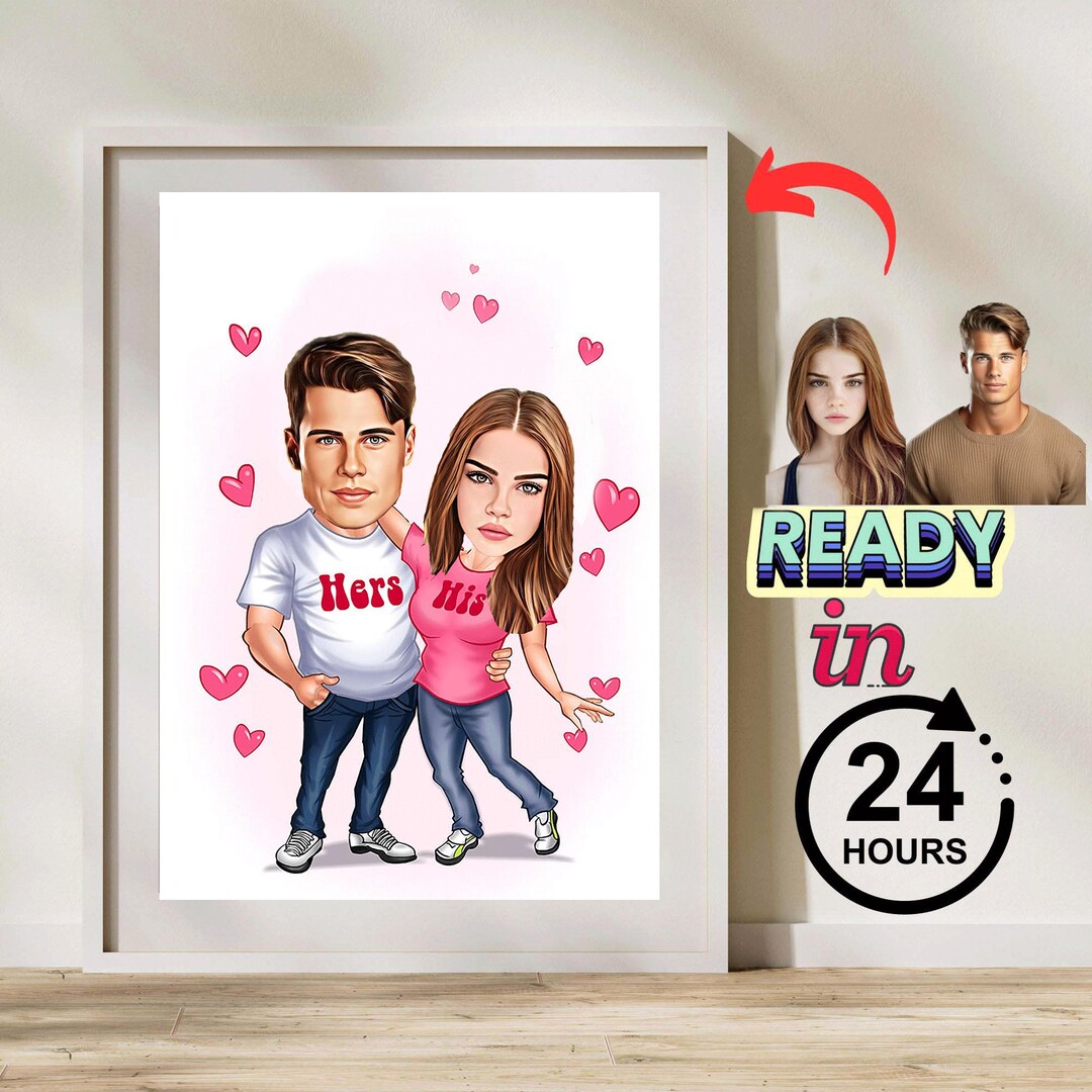 Custom Couple Cartoon Portraits: Personalized Gifts, Romantic ...