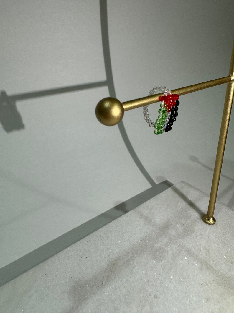 Palestine Ring, Palestinian Flag Ring, Beaded Palestinian Jewelry - Etsy
