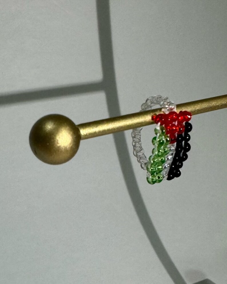 Palestine Ring, Palestinian Flag Ring, Beaded Palestinian Jewelry - Etsy