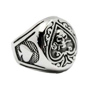 Acd of Spades - Ace of Spades Ring - Poker Ring - Biker Ring - Etsy