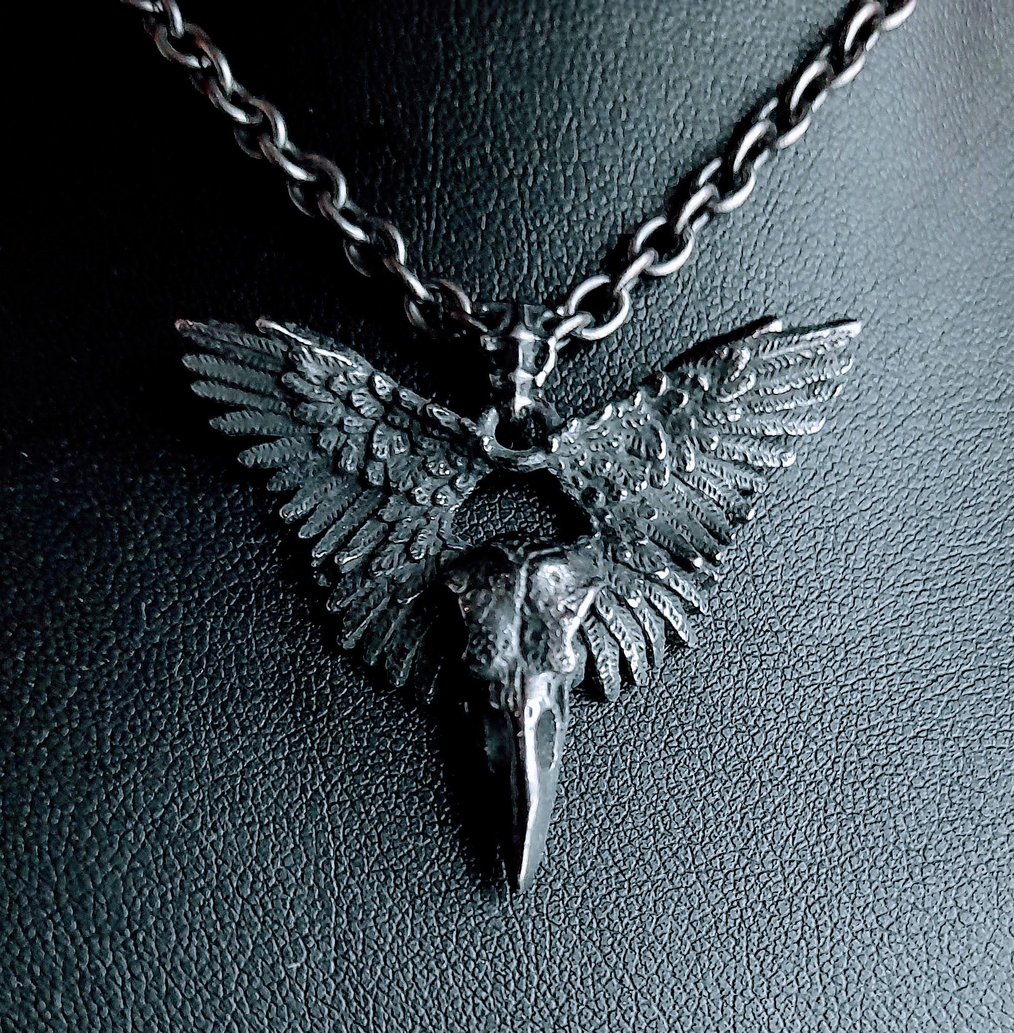 Raven Necklace - Viking Necklace - Biker Necklace - Gothic Necklace ...