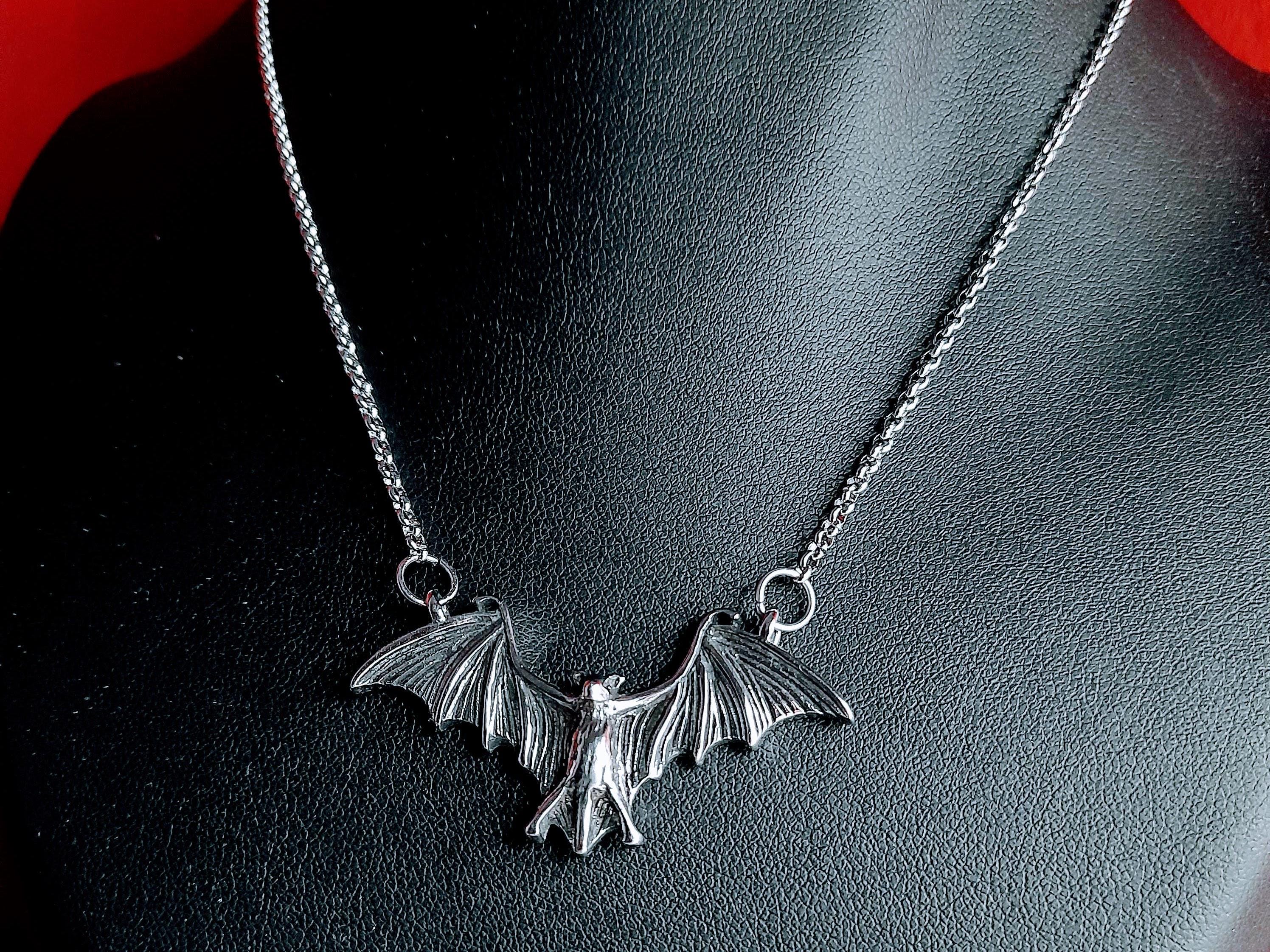 Small Flying Vampire Bat Necklace Bat Necklace Gothic Necklace Emo ...