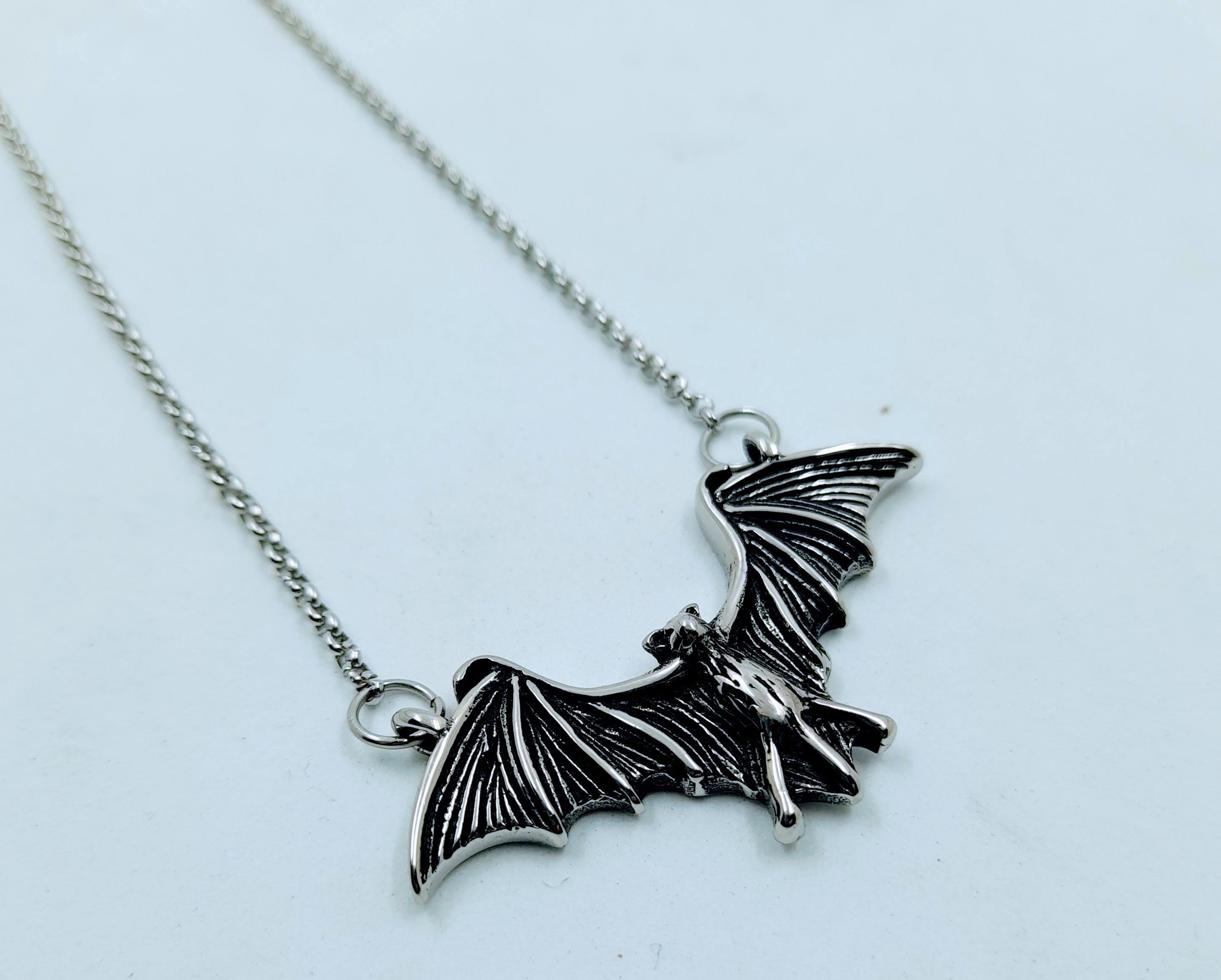 Small Flying Vampire Bat Necklace Bat Necklace Gothic Necklace Emo ...