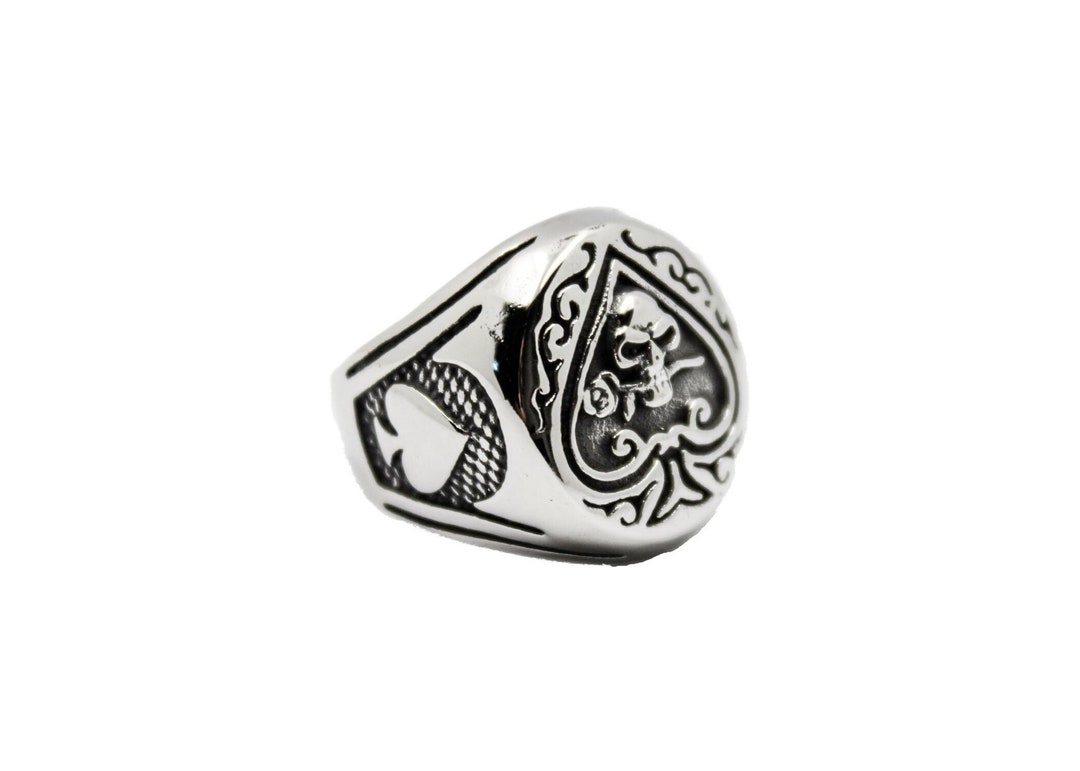 Acd of Spades - Ace of Spades Ring - Poker Ring - Biker Ring - Etsy