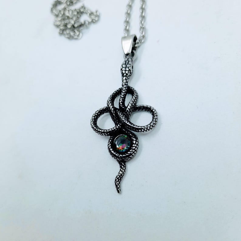 Snake Necklace - Serpent Necklace - Gothic Necklace - Serpent Pendant ...