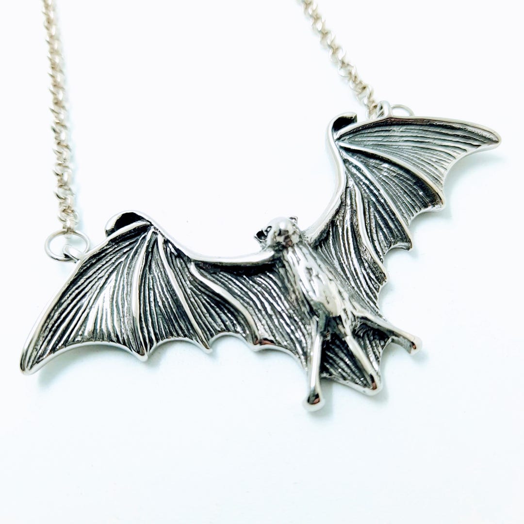Large Flying Vampire Bat Necklace - Bat Necklace - Gothic Necklace ...