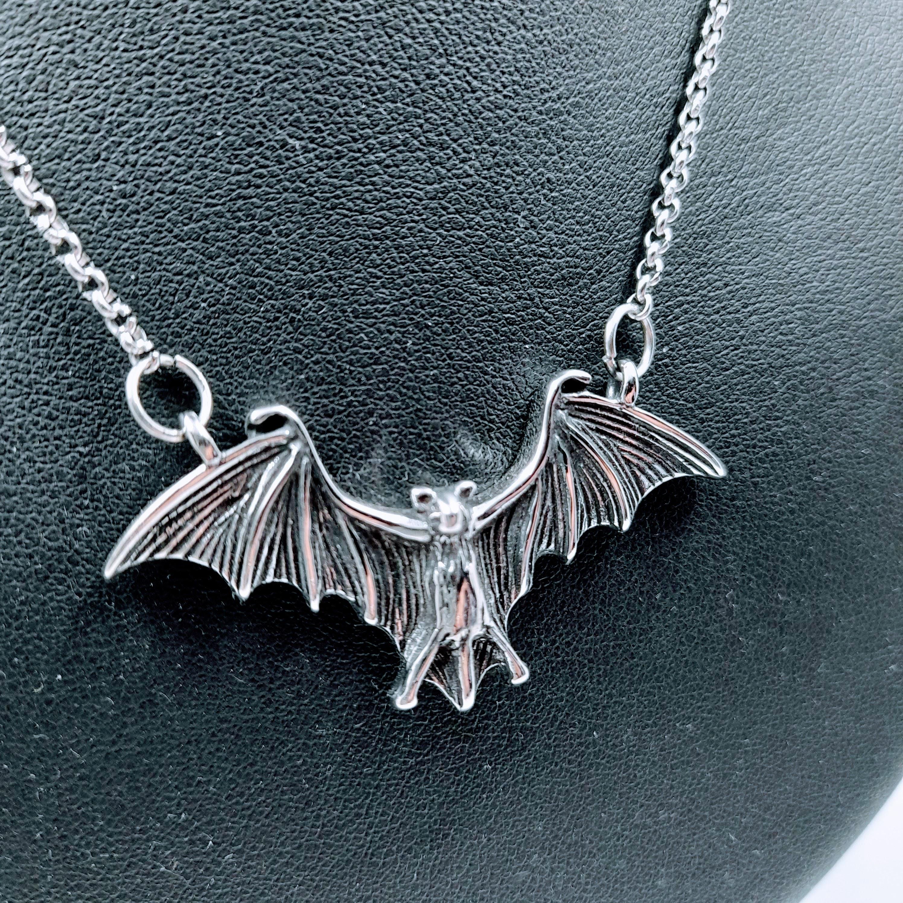 Small Flying Vampire Bat Necklace Bat Necklace Gothic Necklace Emo ...
