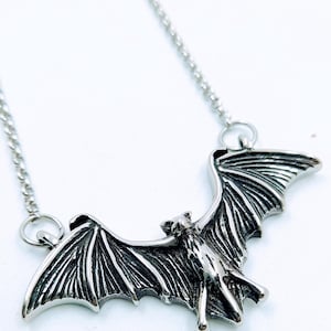 Small Flying Vampire Bat Necklace - Bat Necklace - Gothic Necklace ...