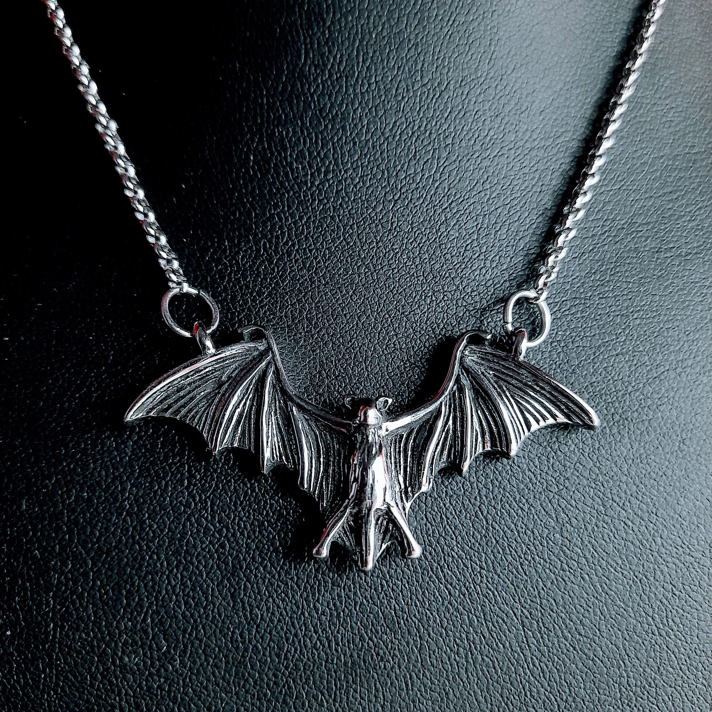 Small Flying Vampire Bat Necklace Bat Necklace Gothic Necklace Emo ...