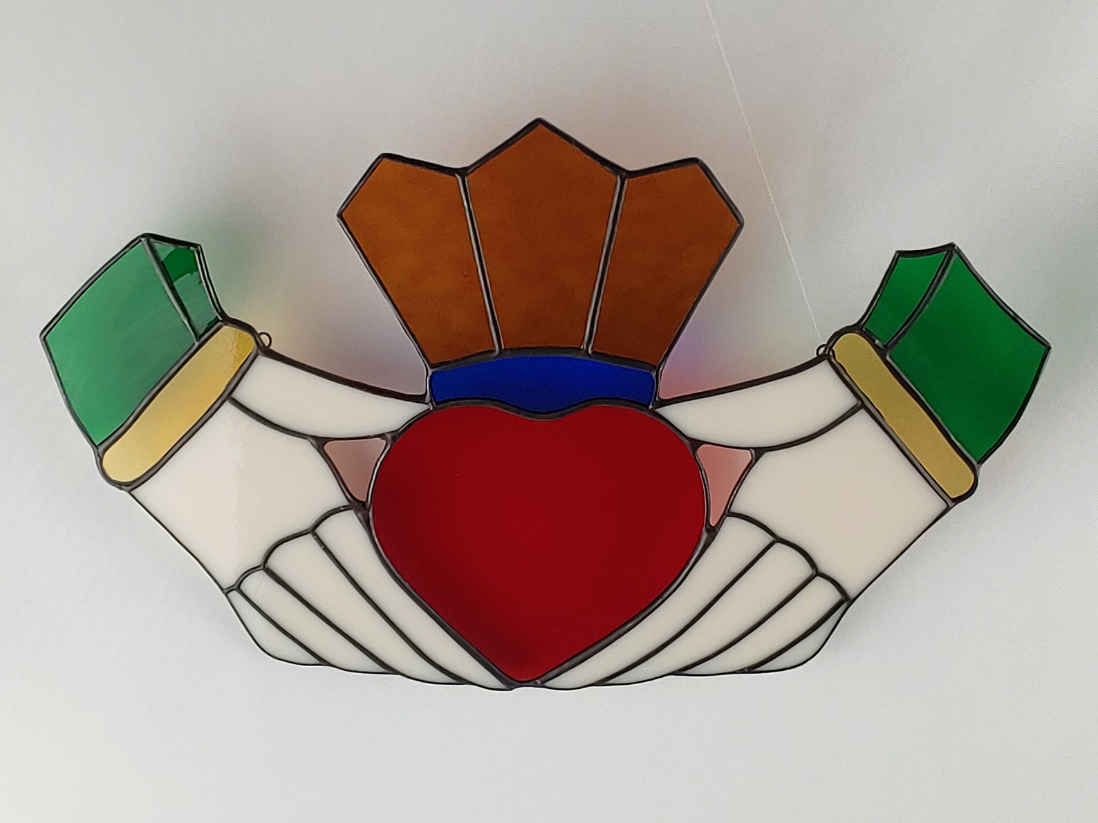 Celtic Claddagh Stained Glass Suncatcher made to Order | Etsy
