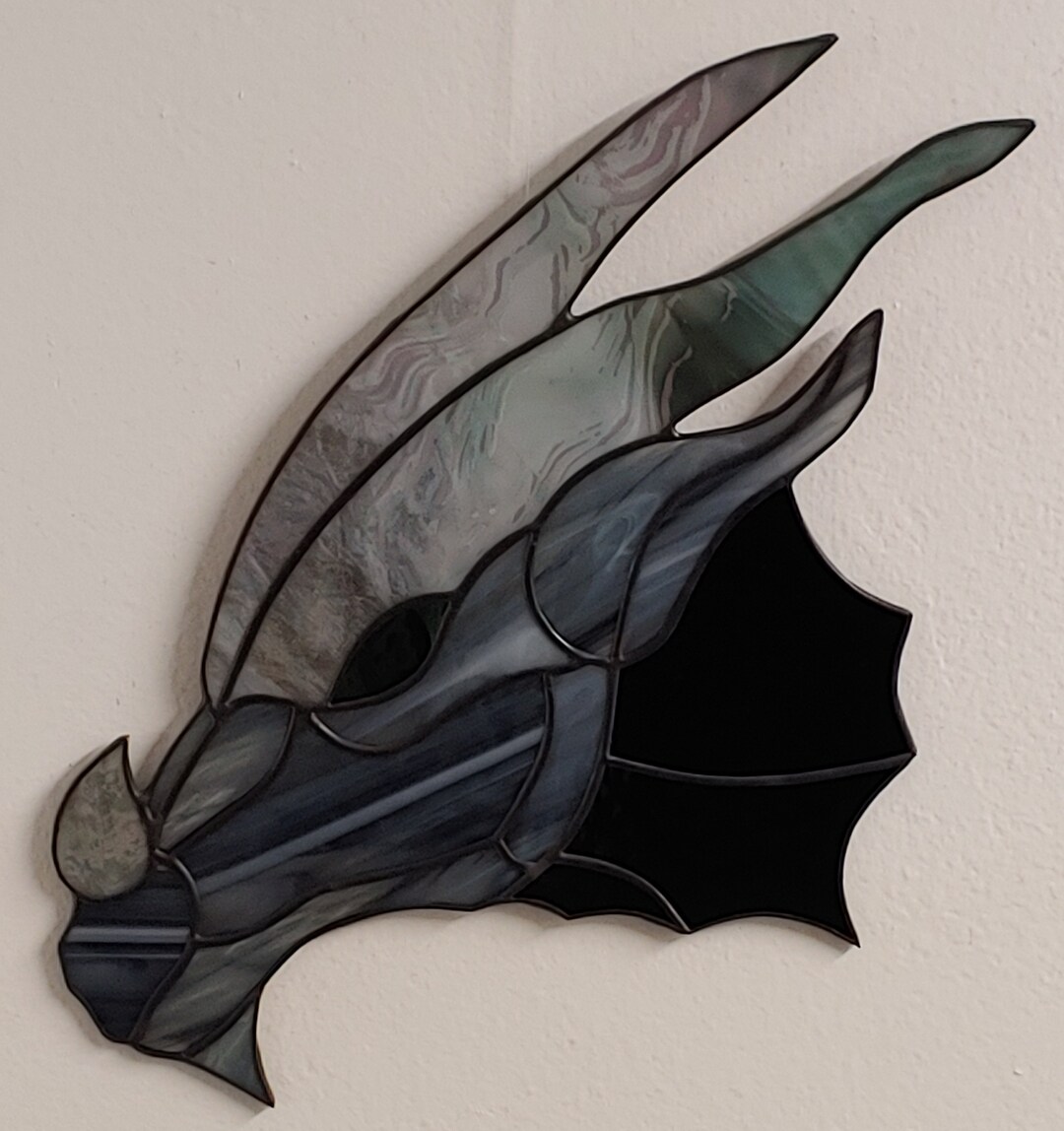 Dragon Head Stained Glass Suncatcher - Etsy