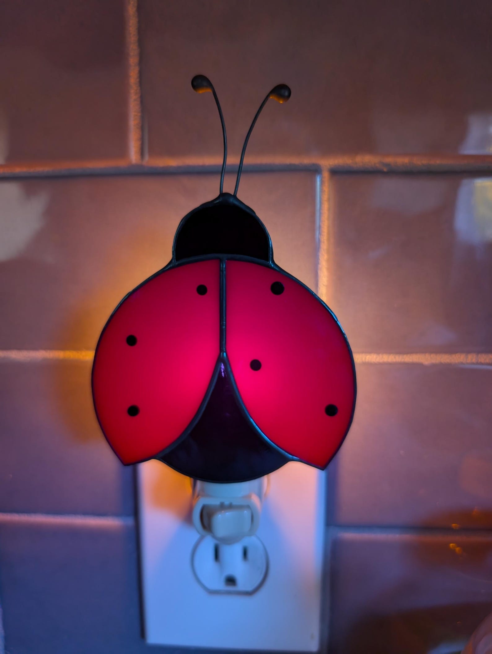 Stained Glass Lady Bug Night Light - Etsy