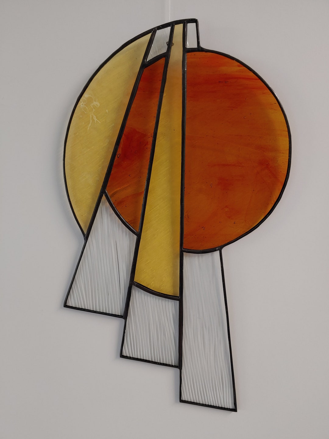 Abstract Sun Stained Glass Suncatcher made to Order - Etsy