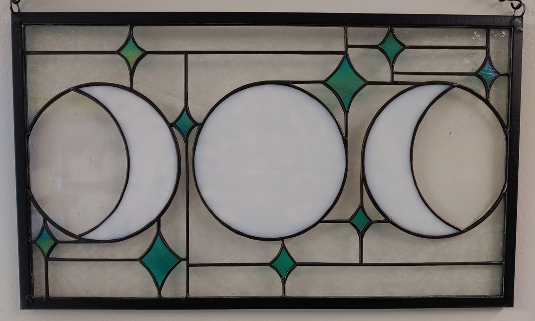 Moon Phase Stained Glass made to Order - Etsy