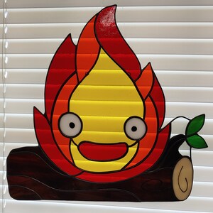 Fire Stained Glass Suncatcher Fan Art - Etsy