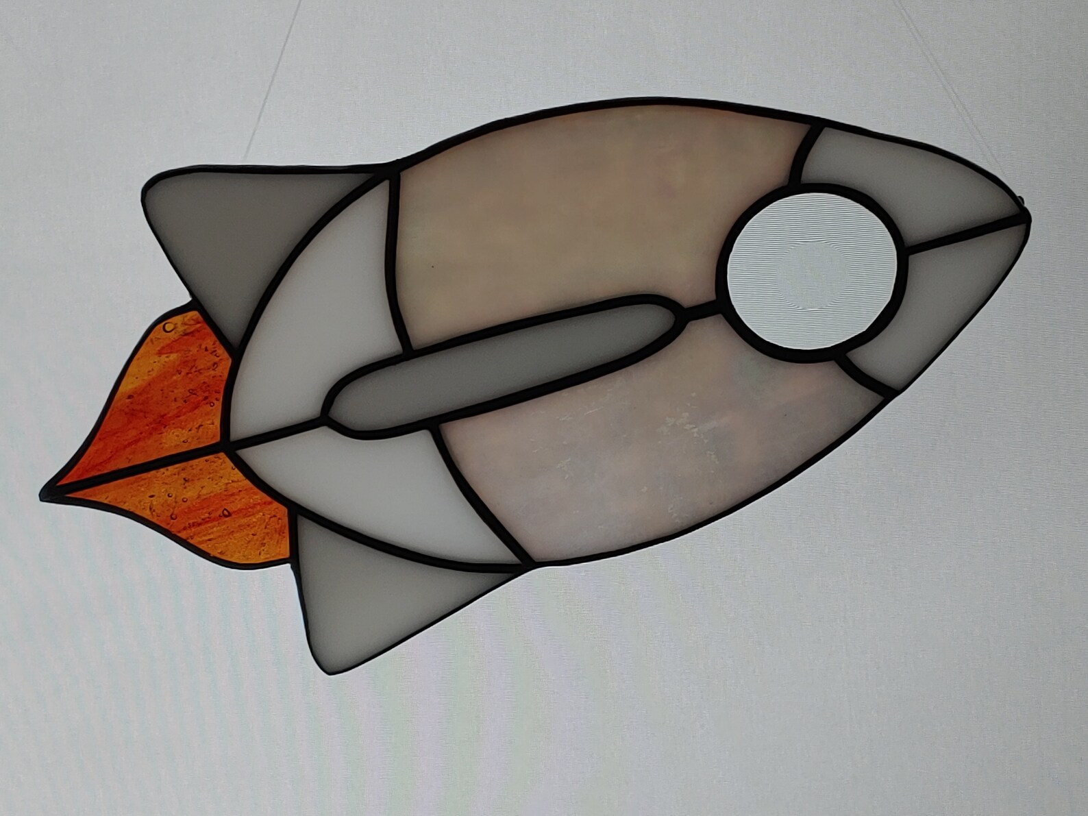 Rocketship Spaceship Stained Glass Suncatcher | Etsy