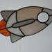 Rocketship Spaceship Stained Glass Suncatcher made to Order - Etsy