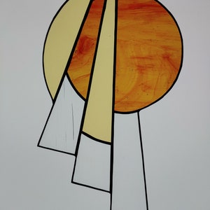 Abstract Sun Stained Glass Suncatcher made to Order - Etsy