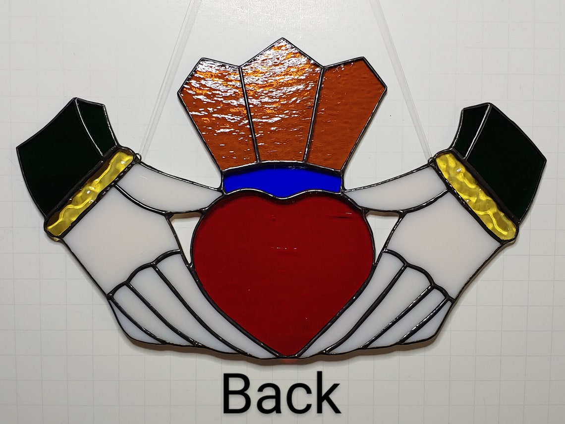 Celtic Claddagh Stained Glass Suncatcher - Etsy